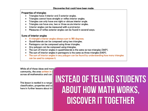 Interior Angles Discovery Exploration | Teaching Resources