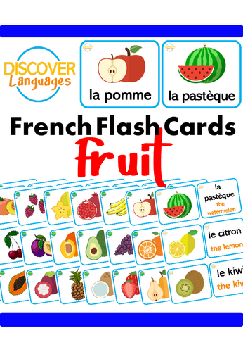Beginner French Flash Cards - Fruit | Teaching Resources