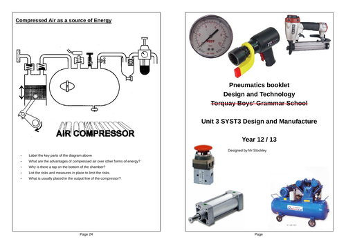 Pneumatics booklet for GCSE level | Teaching Resources