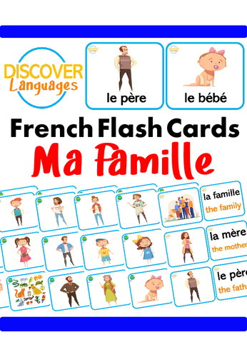 Beginner French Flash Cards - The Family / Famille | Teaching Resources