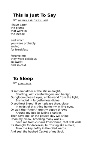 Understanding Structure in Poetry | Teaching Resources Understanding Structure in Poetry | Teaching Resources