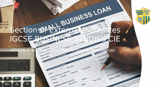 IGCSE Business Studies - Unit 6 – External Influences 4. Business ...