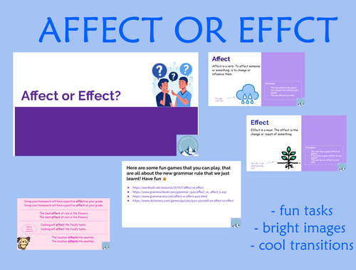 AFFECT or EFFECT grammar full lesson | Teaching Resources