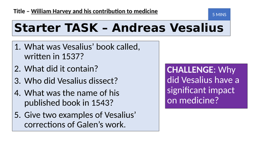 GCSE History: Edexcel Medicine Through Time - William Harvey ...