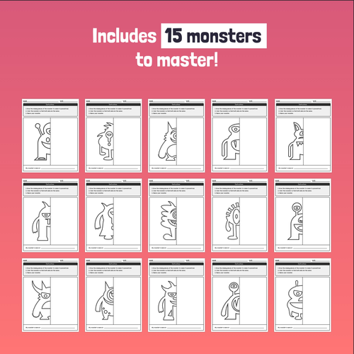 Monster Symmetry Activity | Symmetry Worksheets, Halloween Math ...