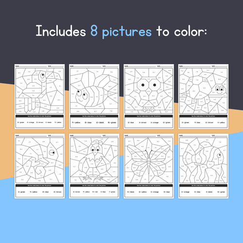 Single Digit Addition | Color By Code Addition Worksheets | Teaching ...