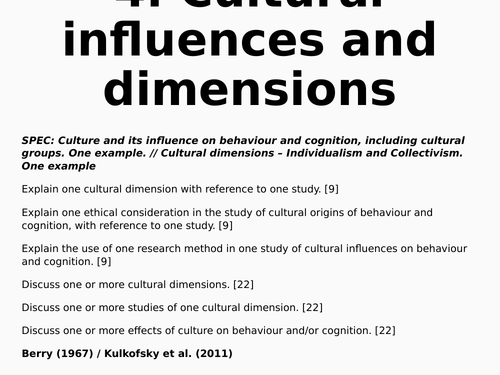 IB Psychology - Core Sociocultural approach SL [FULL TOPIC] | Teaching ...