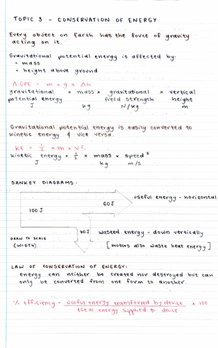 Conservation of Energy - Topic 3 Physics GCSE (Edexcel) | Teaching ...