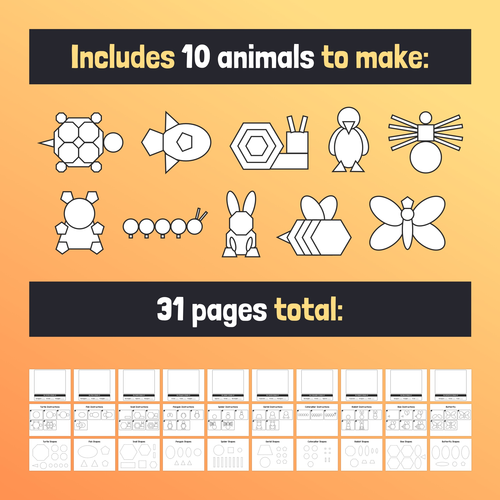 No Prep 2D Shapes Activity | Creating Animals 2D Shapes Center, 2D ...