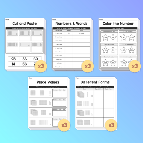 Place Value Worksheets | Hundreds, Tens, & Ones – No Prep Place Value ...