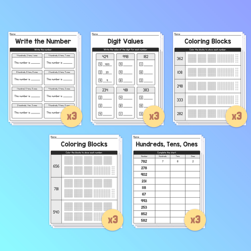Place Value Worksheets | Hundreds, Tens, & Ones – No Prep Place Value ...