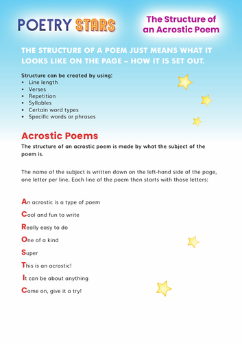 Poetry Stars Immersive Poetry Unit | Teaching Resources