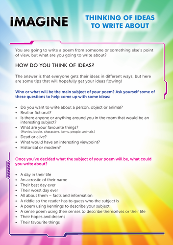 Imagine: Through The Eyes Of... Poetry Resources | Teaching Resources