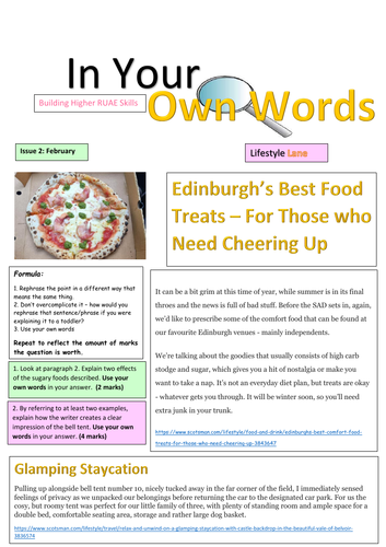 Higher RUAE Skills, Issue 2: In Your Own Words | Teaching Resources Higher RUAE Skills, Issue 2: In Your Own Words | Teaching Resources