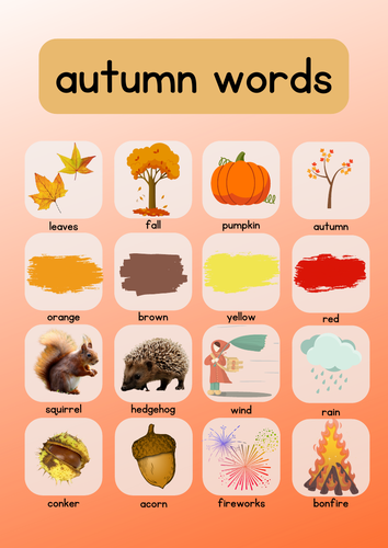 Autumn Topic word and writing resource | Teaching Resources