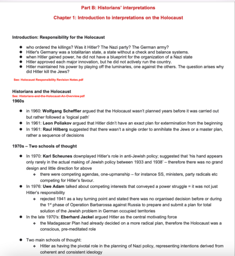 CIE A-Level History 9489 Paper 3 Revision Notes: Holocaust | Teaching ...