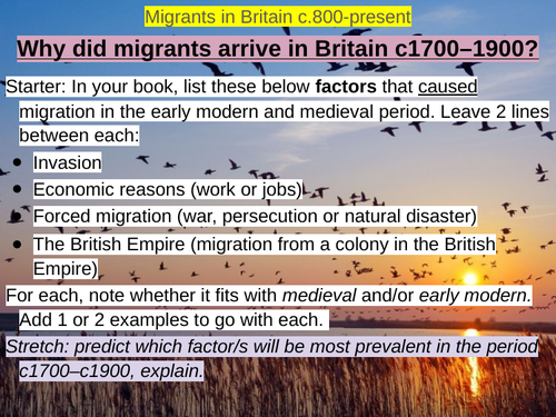 Why did migrants arrive in Britain c1700–1900? | Teaching Resources