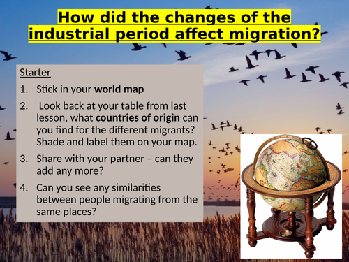 How did the changes of the industrial period affect migration? | Teaching Resources