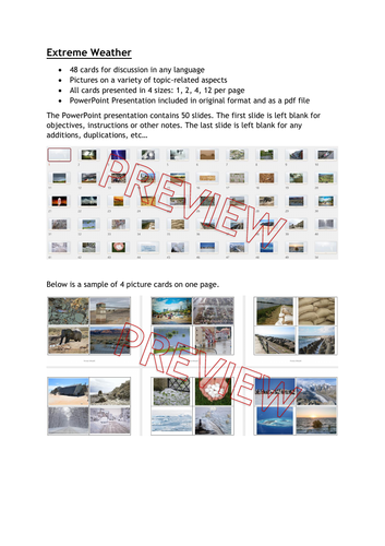 Extreme Weather Earth Day Geography Discussion picture cards | Teaching ...