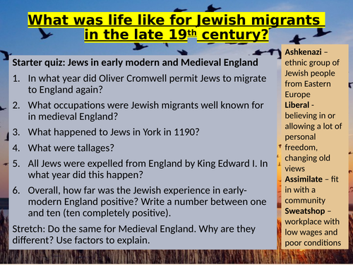 What was life like for Jewish migrants in the late 19th century ...