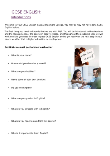 Introduction to GCSE English - inference and language analysis ...