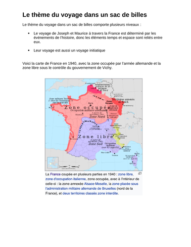 le voyage : the theme of journey in un sac de bille | Teaching Resources