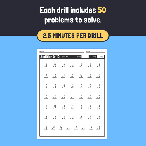 Addition & Subtraction Timed Drills | No Prep Adding & Subtracting ...