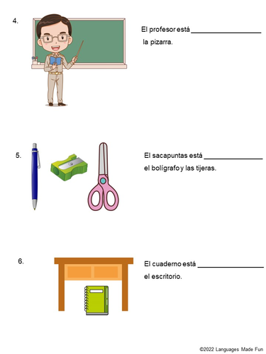 Spanish Classroom Objects Worksheets - Los objetos de la clase ...