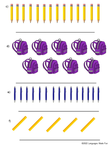 Spanish Classroom Objects Worksheets - Los objetos de la clase ...