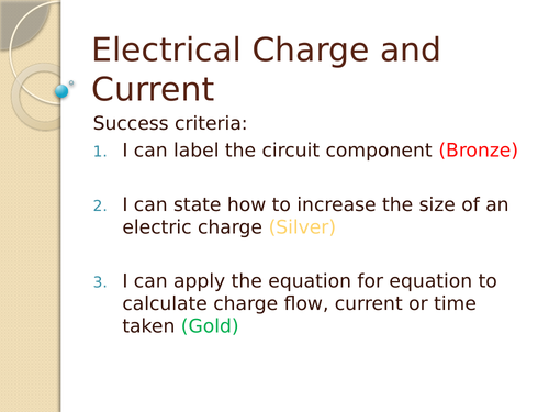 Electrical Current and Charge | Teaching Resources