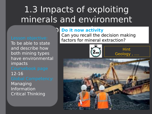 Impacts of Mining - Rocks and Minerals - Cambridge Environmental ...
