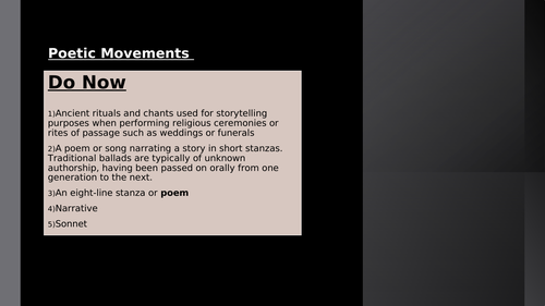AQA A Level, English Literature, Spec A - Poetic movements in English ... AQA A Level, English Literature, Spec A - Poetic movements in English ...