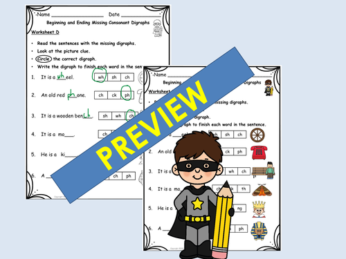 Consonant Digraphs Worksheets and Reading Comprehension | Teaching ...