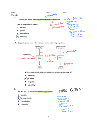 IGCSE Biology Unit#1 Topical exam based questions. | Teaching Resources IGCSE Biology Unit#1 Topical exam based questions. | Teaching Resources