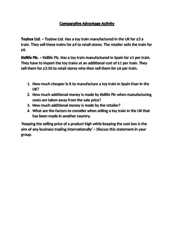 BTEC Level 3 Business Unit 5: International Business (Full Unit ... BTEC Level 3 Business Unit 5: International Business (Full Unit ...