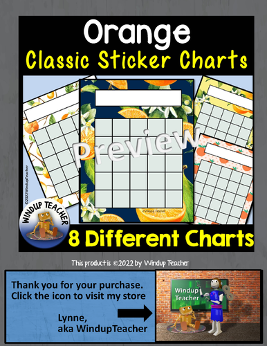 Orange Classic Sticker Charts | Teaching Resources