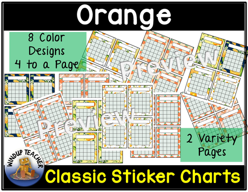 Orange Classic Sticker Charts | Teaching Resources