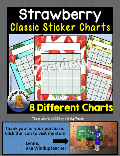 Strawberry Classic Sticker Charts | Teaching Resources