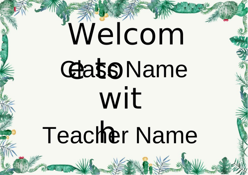 Editable Natural Classroom Welcome Sign Teaching Resources
