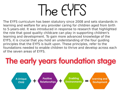 Content Area 4: Early Years Provision | Teaching Resources