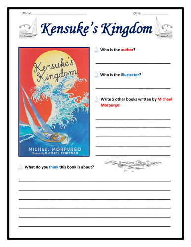 Kensuke's Kingdom - Front Cover Analysis - Activity 1 | Teaching Resources