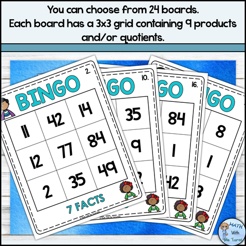 Multiplication and Division Fact Fluency Mini Bingo | 7 Facts ...