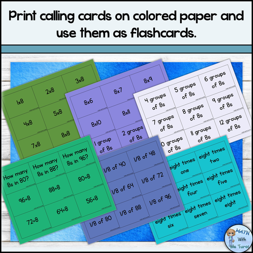 Multiplication and Division Fact Fluency Mini Bingo | 8 Facts ...