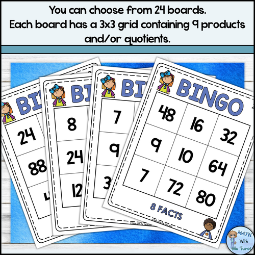 Multiplication and Division Fact Fluency Mini Bingo | 8 Facts ...