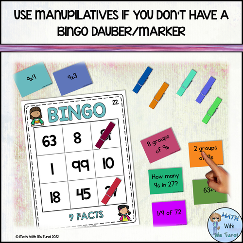 Multiplication and Division Fact Fluency Mini Bingo | 9 Facts ...