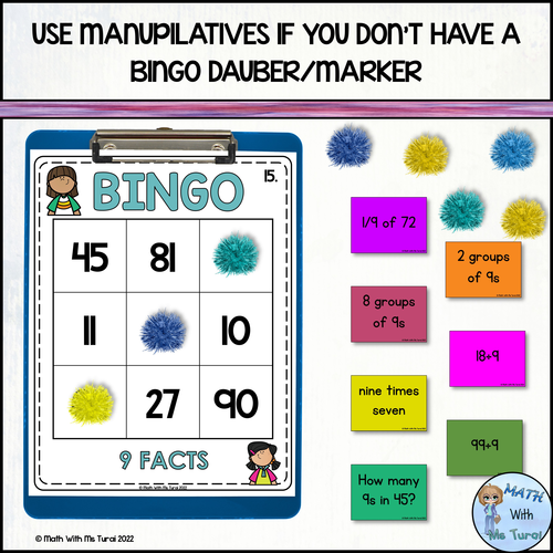 Multiplication and Division Fact Fluency Mini Bingo | 9 Facts ...