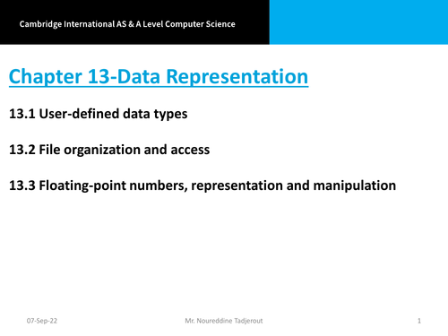 AS/A level - Year 12/13- Chapter 13- Data Representation | Teaching ...