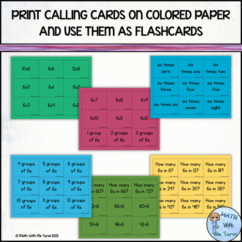 Multiplication and Division Fact Fluency Mini Bingo | 6 Facts ...