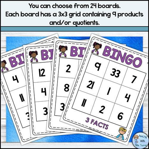 Multiplication and Division Fact Fluency Mini Bingo | 3 Facts ...