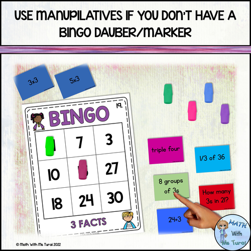 Multiplication and Division Fact Fluency Mini Bingo | 3 Facts ...